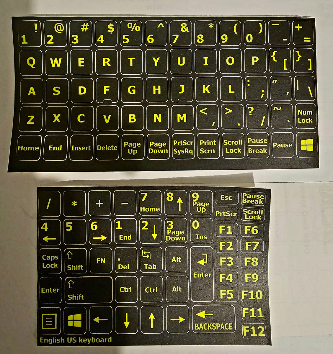 Glowing fluorescent keyboard stickers for US keyboard – Aussie Kids ...