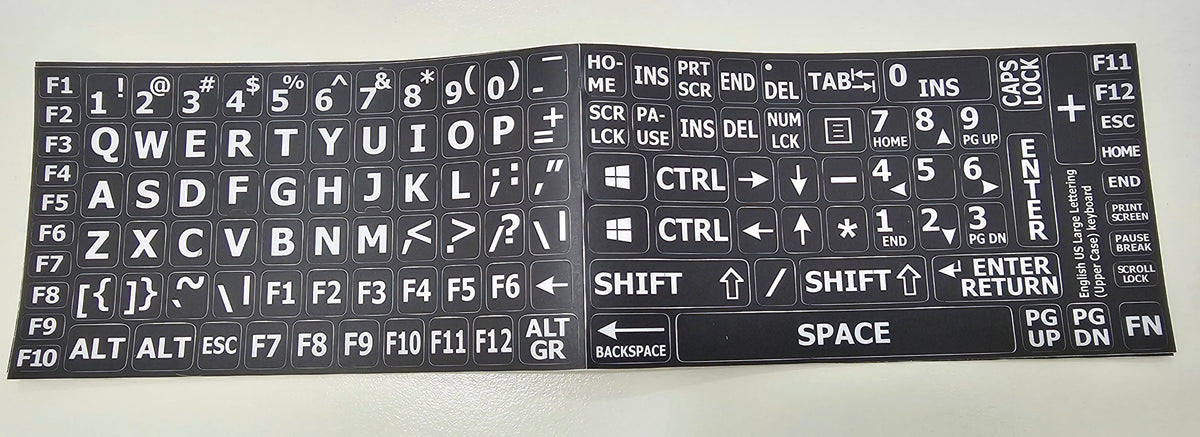 Keyboard stickers - bolded full replacement set - black background ...