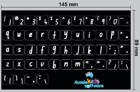 Lower case keyboard stickers for kids Foundation Font – Aussie Kids ...