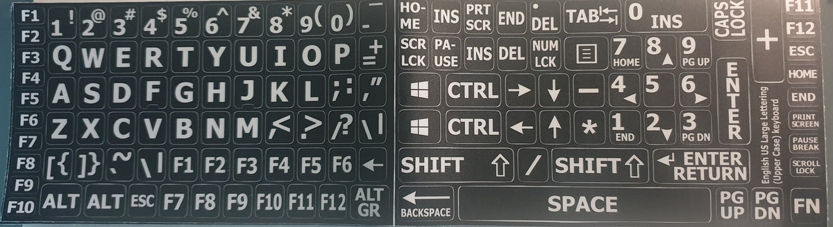 Keyboard stickers - bolded full replacement set - black background ...